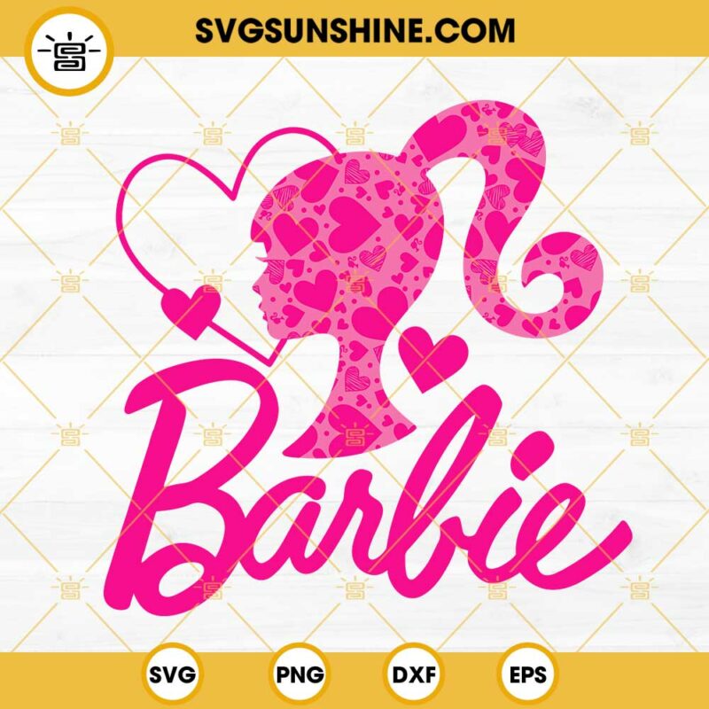 Barbie Heart SVG, Barbie SVG, Pink Doll Girl SVG, Barbie Love SVG PNG ...
