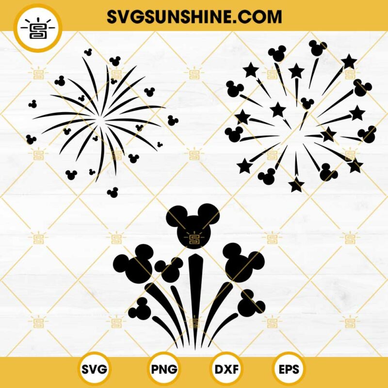 Mickey Head Fireworks SVG, Disneyland 4th Of July SVG PNG DXF EPS ...