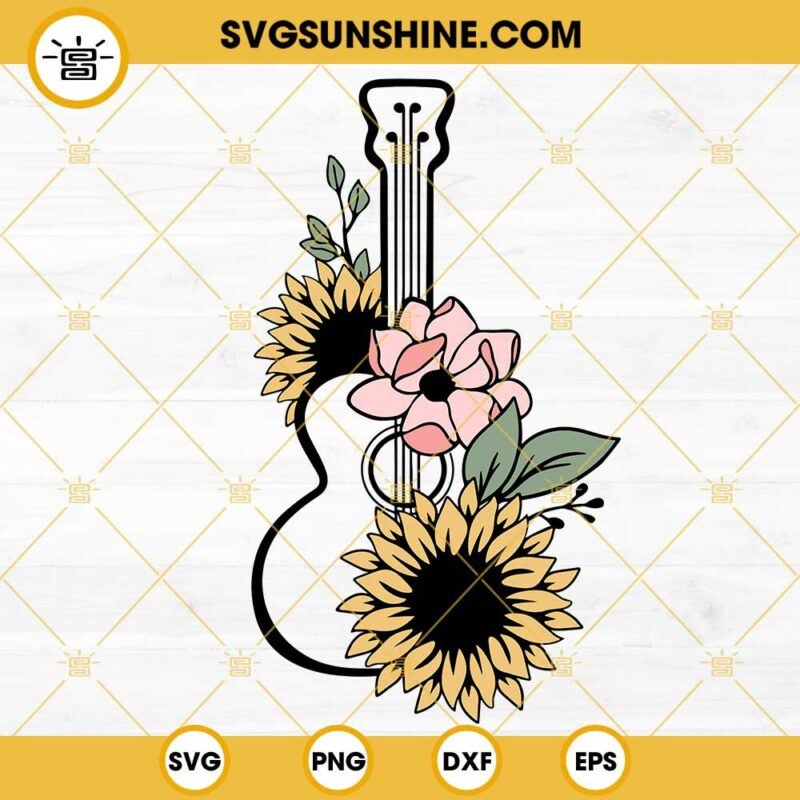 Floral Guitar SVG, Cowgirl SVG, Western Country SVG, Country Music SVG ...