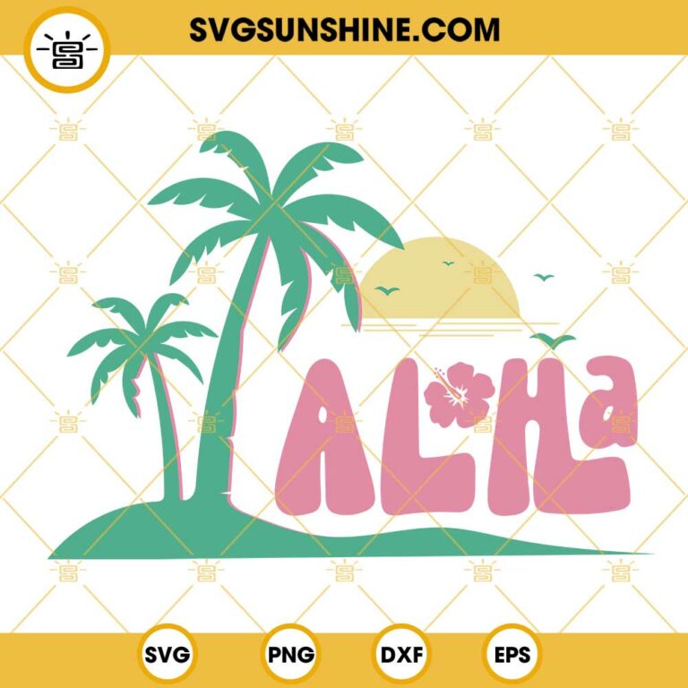 Aloha SVG, Beach Sunset SVG, Summer SVG, Hawaii SVG PNG DXF EPS