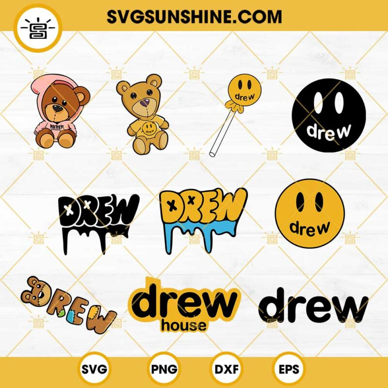 Drew House SVG Bundle, Justin Bieber SVG, Justice Purpose Smiley Merch ...