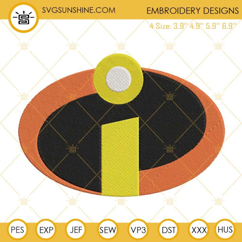 The Incredibles Logo Embroidery Files, Disney Cartoon Embroidery Files