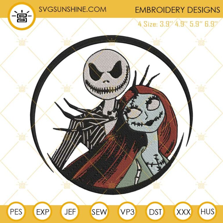 Jack And Sally Embroidery Designs, The Nightmare Before Christmas ...