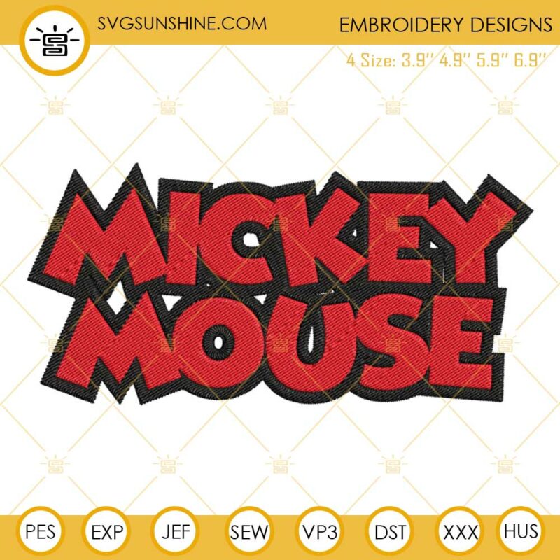 Mickey Mouse Logo Embroidery Design Files