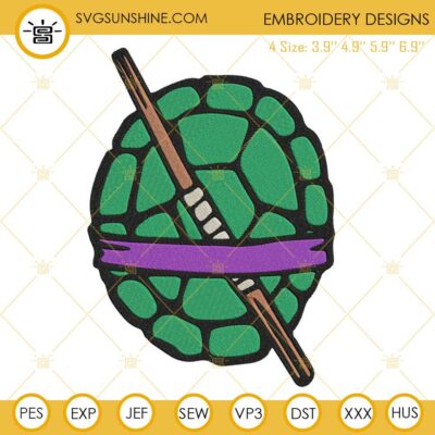 Ninja Turtle Donatello Shell Embroidery Designs, TMNT Yellow Purple ...