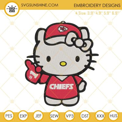 Hello Kitty Kansas City Chiefs Embroidery Pattern Designs