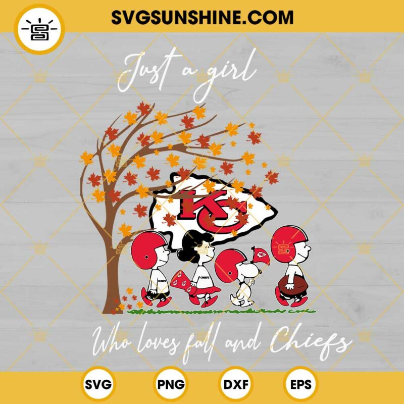 Just A Girl Who Loves Fall And Kansas City Chiefs Snoopy SVG PNG DXF ...