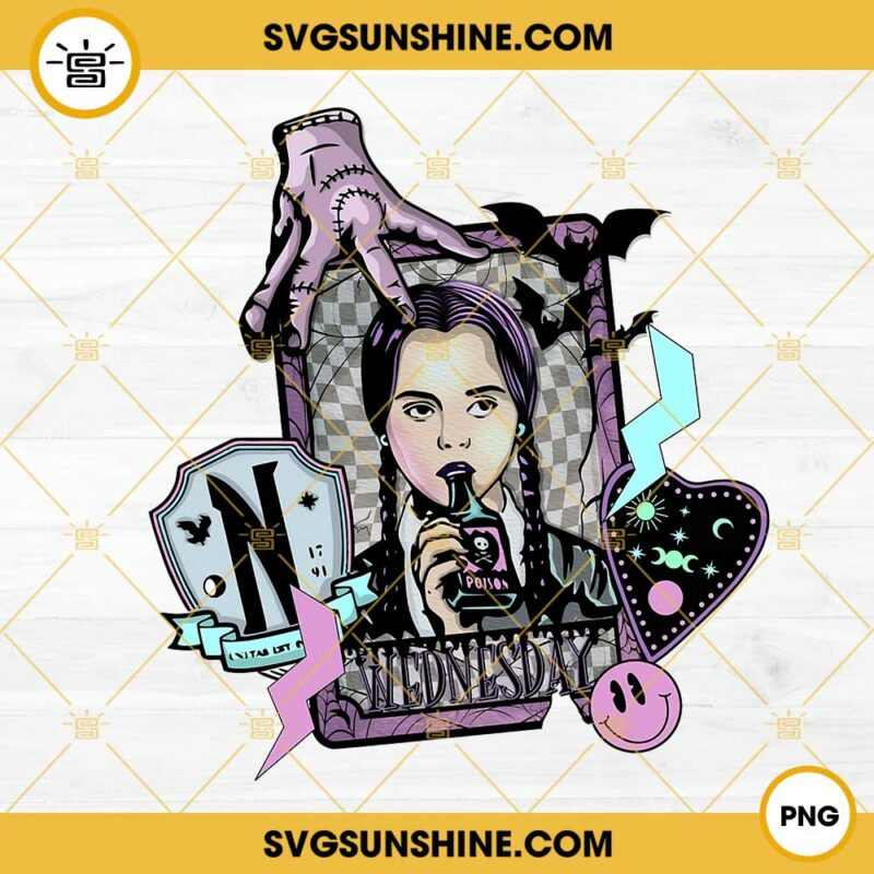 Wednesday Addams PNG, Wednesday Drinking Poison PNG, Thing Addams PNG ...