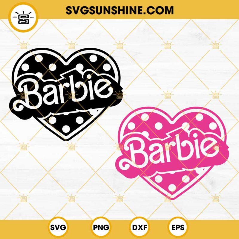 Barbie Heart SVG Bundle, Barbie SVG PNG DXF EPS Digital Download