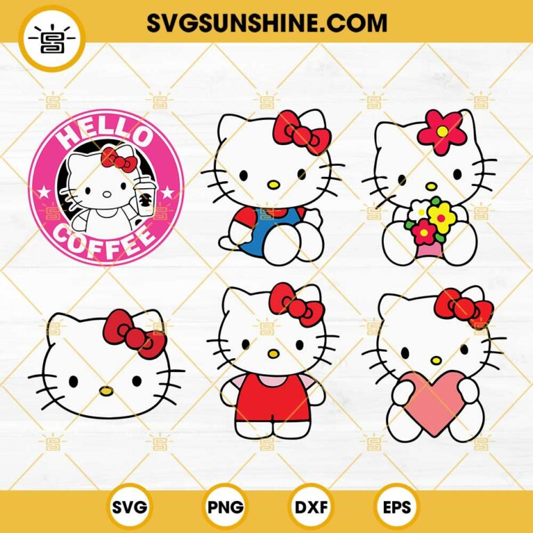 Hello Kitty SVG Bundle, Hello Kitty Coffee SVG, Kawaii Kitty Cat SVG ...