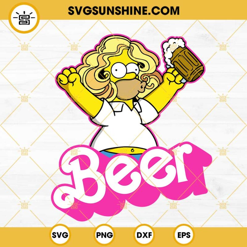 Homer Barbie Beer SVG, Homer Simpson Beer SVG, Funny Barbie Drink SVG ...