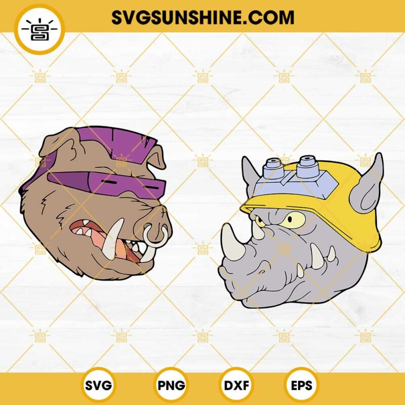 Bebop And Rocksteady Face SVG, Turtles Forever SVG, Teenage Mutant ...
