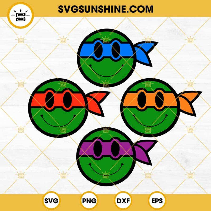 Ninja Turtes Smiling Face SVG, Cute Teenage Mutant Ninja Turtles SVG ...