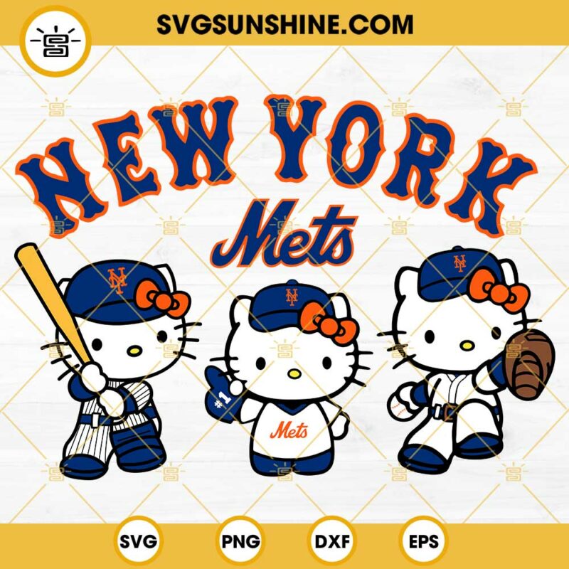Hello Kitty New York Mets Baseball SVG PNG DXF EPS
