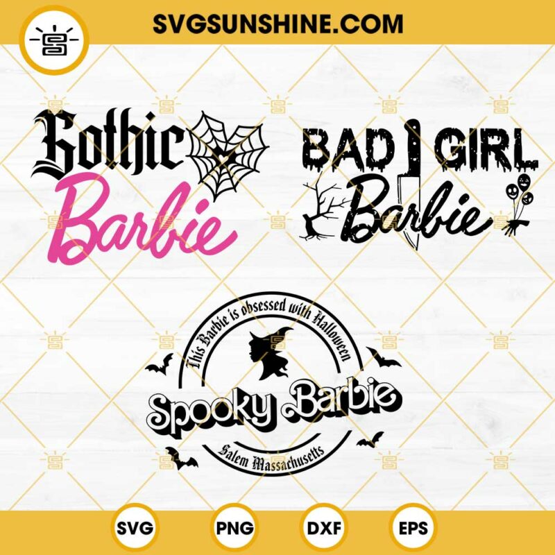 Barbie Halloween SVG Bundle, Spooky Barbie SVG, Gothic Barbie SVG PNG ...