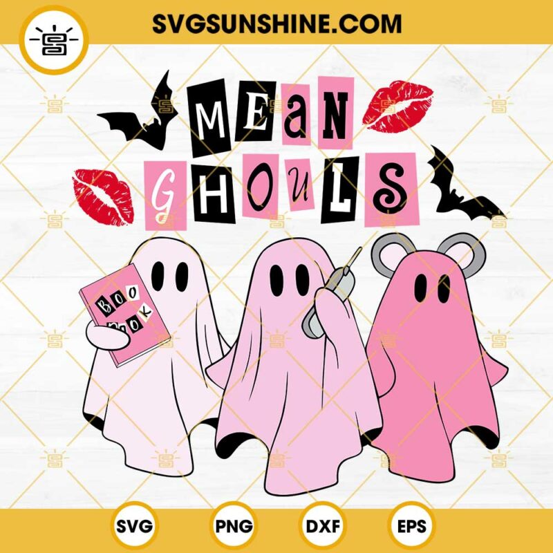 Mean Ghouls SVG, Cute Pink Ghost SVG, Boo Book SVG, Mean Girls ...