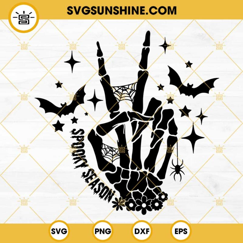 Spooky Season Skeleton Hand SVG, Spooky Vibes SVG, Halloween Skeleton ...