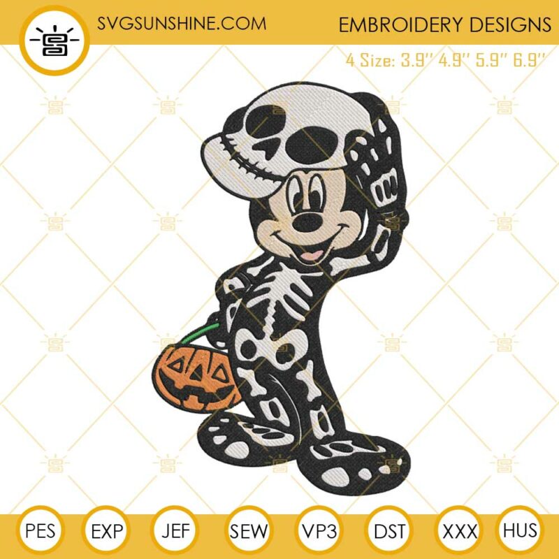 Mickey Mouse Skeleton Embroidery Designs, Mickey Disney Halloween ...