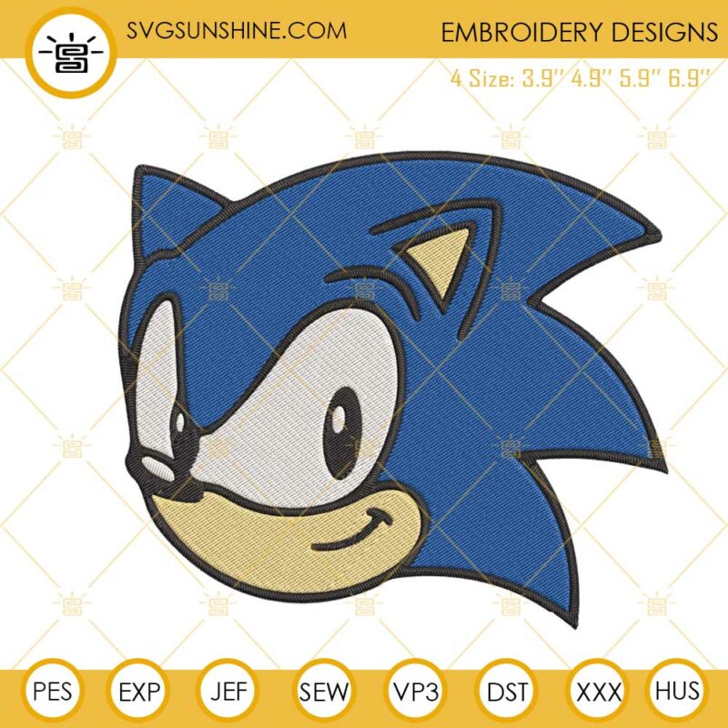 Tails Sonic Head Embroidery Designs, Sonic Fox Tails Embroidery Pattern ...