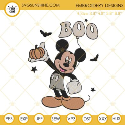 Mickey Mouse Boo Embroidery Designs, Disney Mickey Halloween Embroidery ...