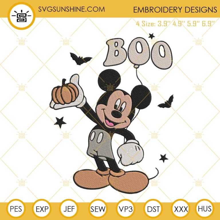 Mickey Mouse Boo Embroidery Designs, Disney Mickey Halloween Embroidery ...