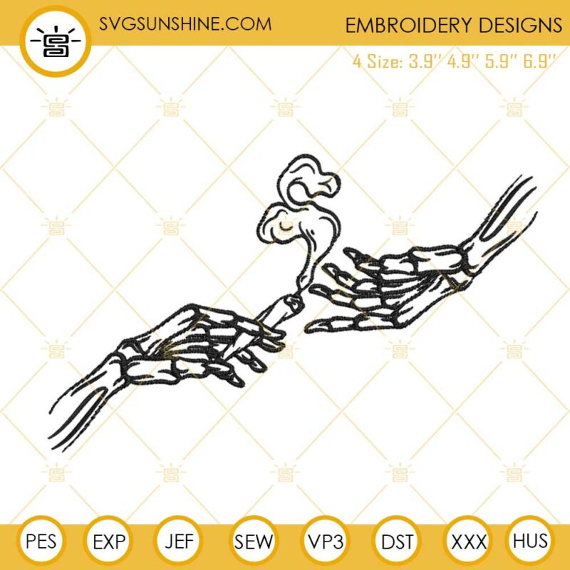 Skeleton Hand Weed Machine Embroidery Designs, Marijuana 420 Embroidery ...