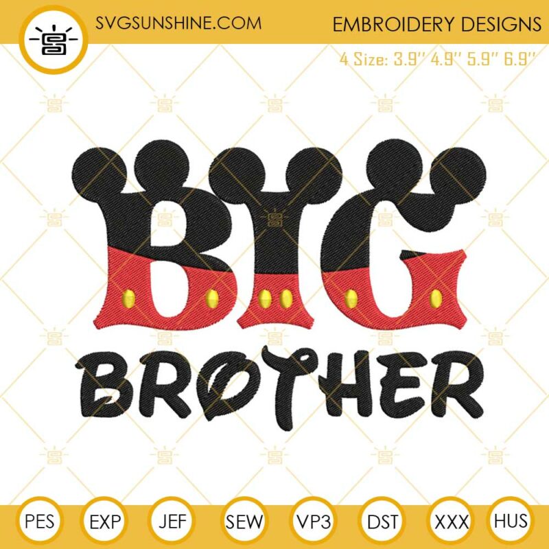 Big Brother Mickey Machine Embroidery Designs, Disney Family Embroidery ...