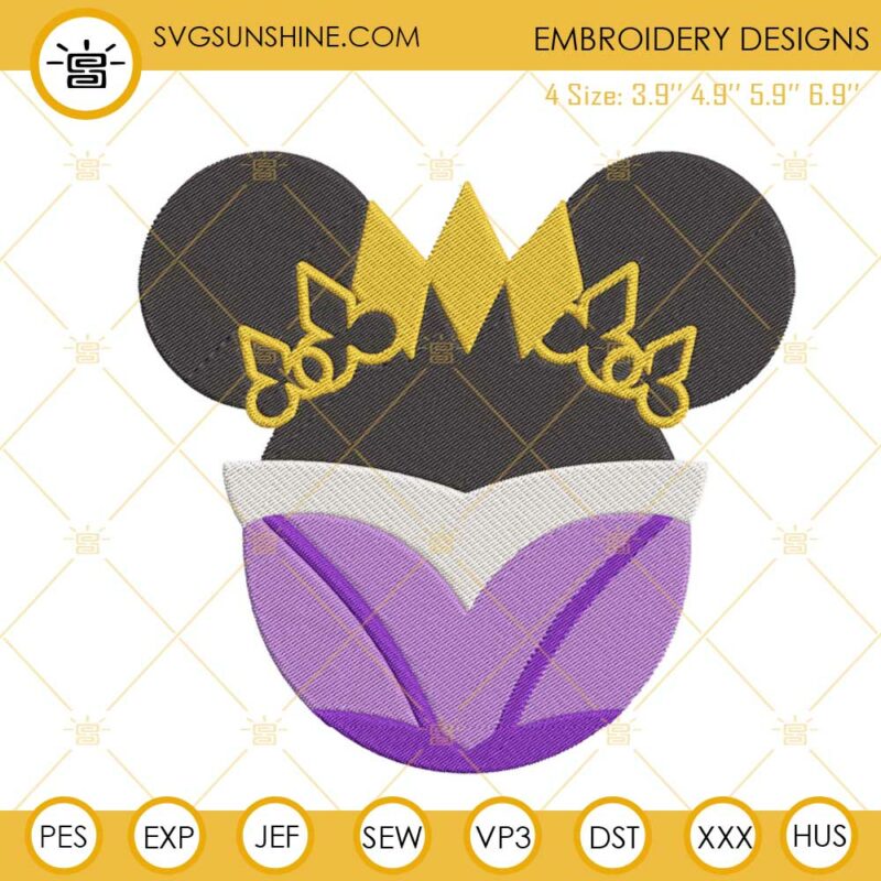 Minnie Mouse Head Evil Queen Machine Embroidery Designs, Minnie Wicked ...
