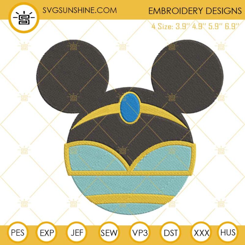 Minnie Mouse Head Princess Jasmine Machine Embroidery Designs, Minnie ...
