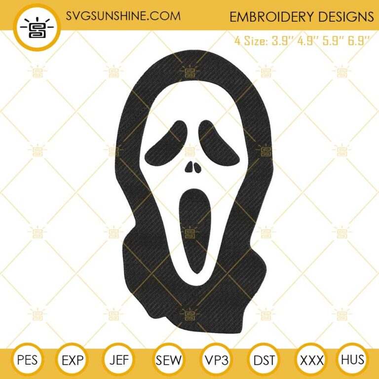 Ghostface Scream Embroidery Designs, Scary Movie Halloween Machine ...