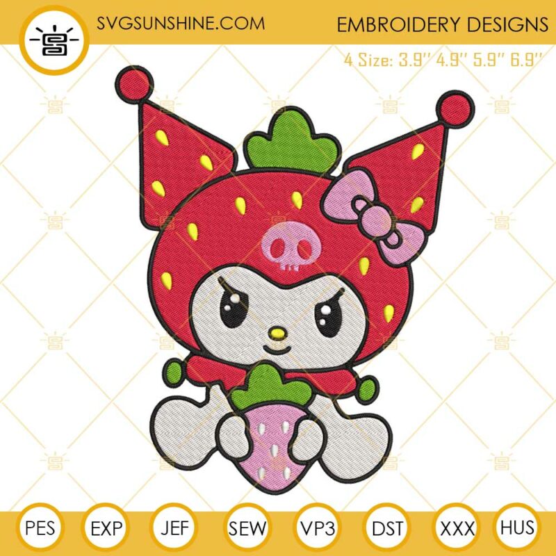 Kuromi Strawberry Embroidery Designs, Kuromi Hello Kitty Machine ...
