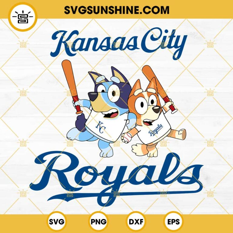 Bluey Kansas City Royals Baseball SVG PNG DXF EPS