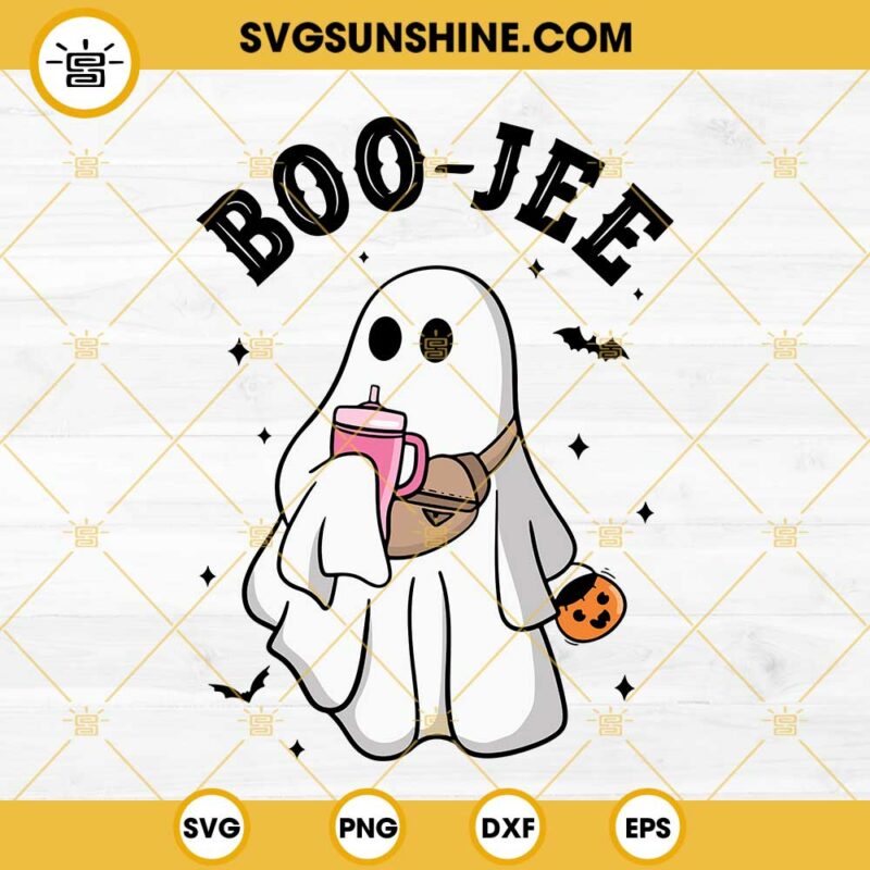 Boo Jee Ghost SVG, Leopard Ghost SVG, Cheetah Print Ghost Halloween SVG