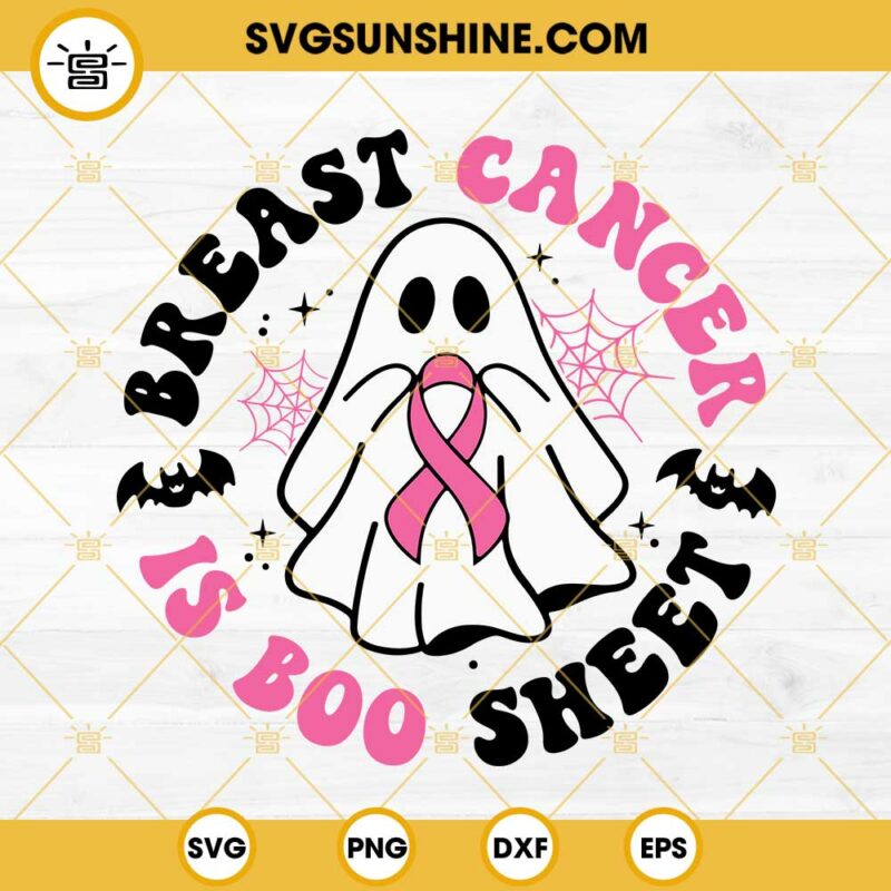 Breast Cancer Is Boo Sheet SVG, Halloween Breast Cancer SVG, Ghost Pink ...
