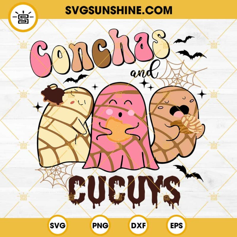 Conchas And Cucuys SVG, Mexican Ghost Halloween SVG, Spooky Conchas SVG ...
