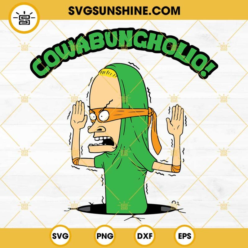 Cowabungholio Beavis Fight Ninja Turtles SVG PNG DXF EPS Cricut