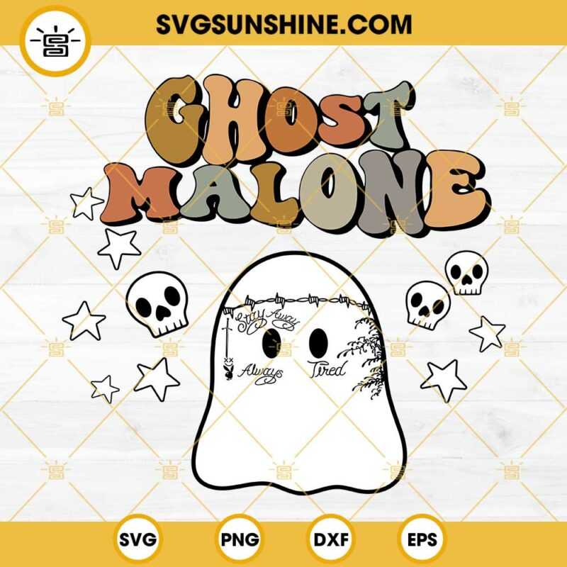 Ghost Malone SVG, Funny Post Malone Halloween SVG, Spooky Season Cute ...