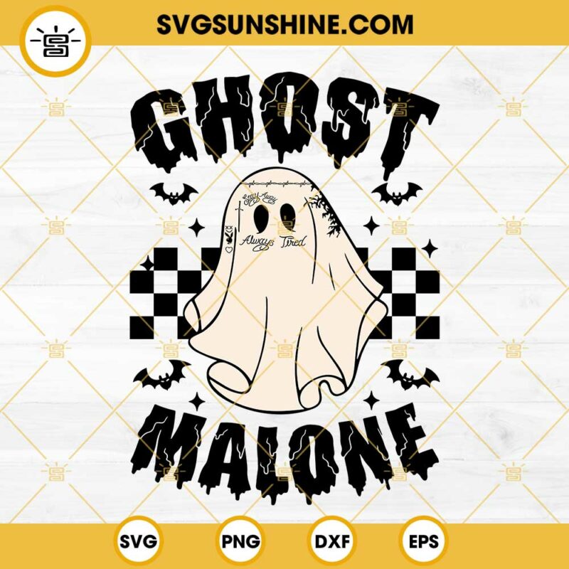 Ghost Mickey Malone SVG PNG, Cute Ghost Halloween SVG, Ghost Malone SVG