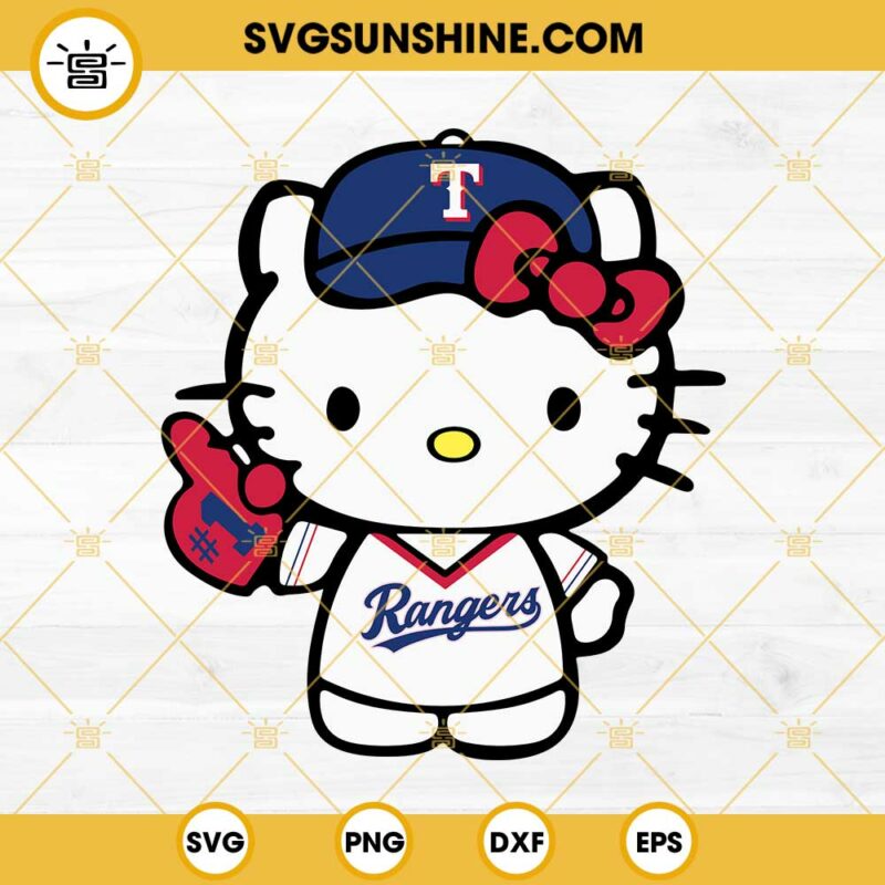 Hello Kitty Texas Rangers SVG, Kitty Baseball SVG, Texas Rangers ...