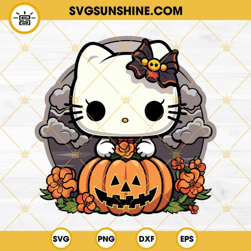 Hello Kitty Pumpkins SVG, Hello Kitty Halloween SVG PNG DXF EPS Files