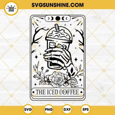 Iced Coffee Skeleton Hand Tarot SVG, The Iced Coffee Tarot Card SVG ...