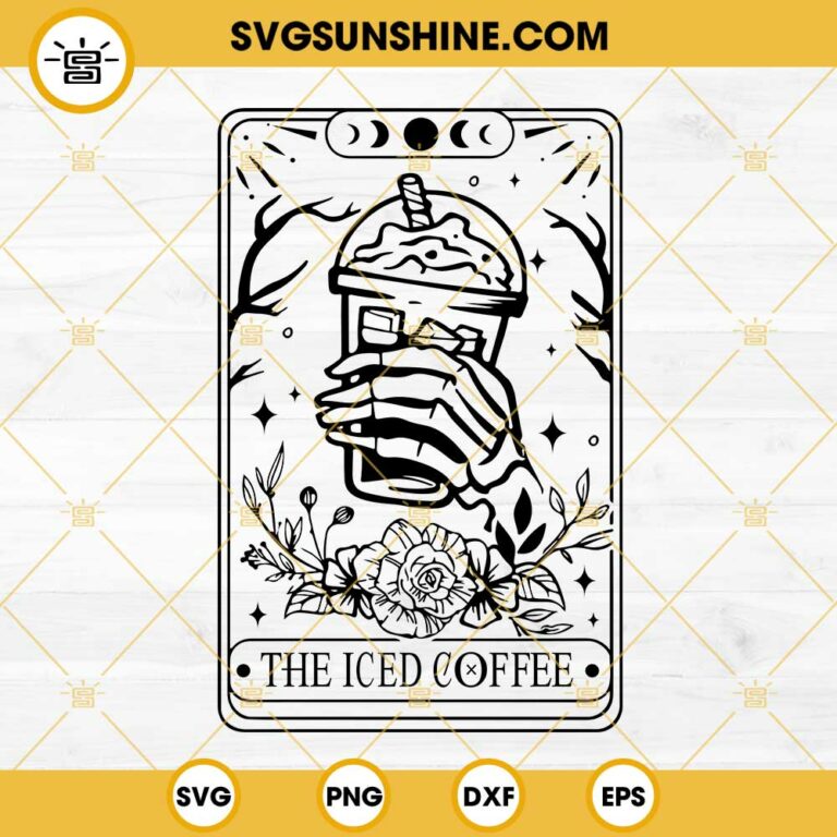 Iced Coffee Skeleton Hand Tarot SVG, The Iced Coffee Tarot Card SVG ...