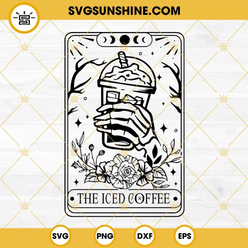 Iced Coffee Skeleton Hand Tarot SVG, The Iced Coffee Tarot Card SVG ...