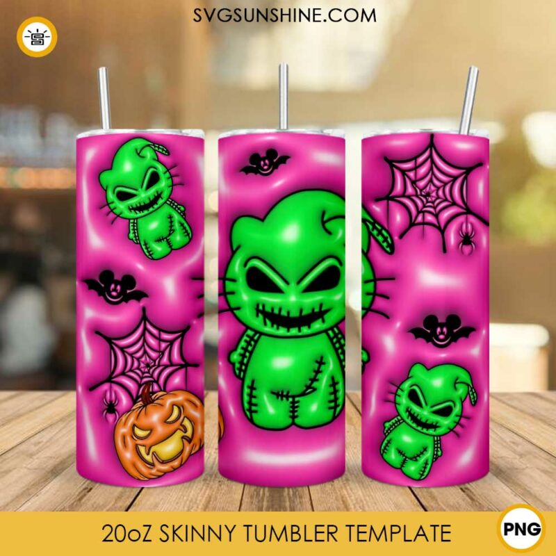 Hello Kitty Oogie Boogie 3D Puff 20oz Tumbler Wrap PNG, Kitty Halloween ...