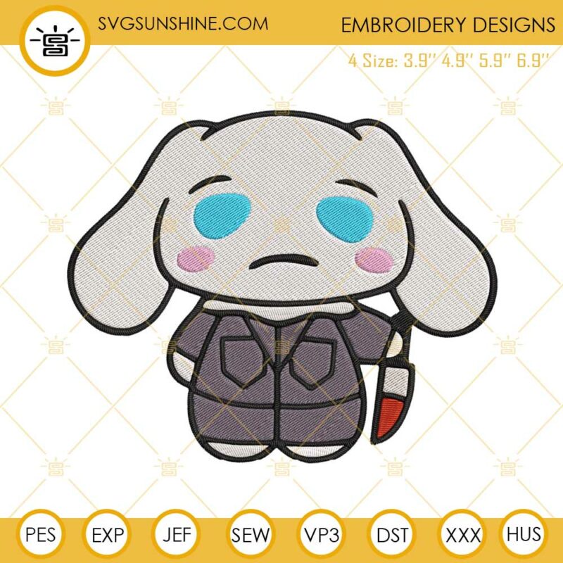 Cinnamoroll Michael Myers Halloween Embroidery Design Files