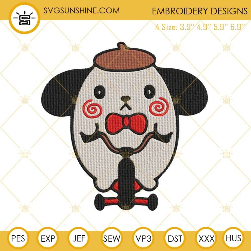 Halloween Pompompurin Jigsaw Horror Embroidery Design Files