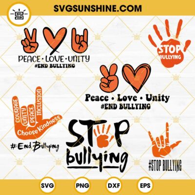 Unity Day SVG Bundle, Peace Love Unity SVG, End Bullying SVG, Stop ...