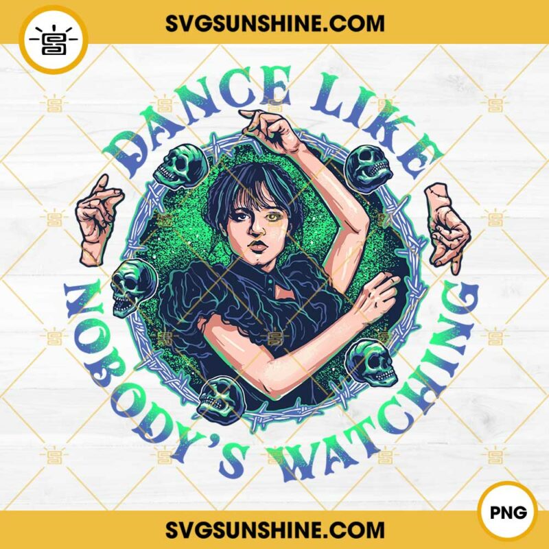 Wednesday Addams Dance PNG, Wednesday Dance Like Nobody's Watching PNG ...