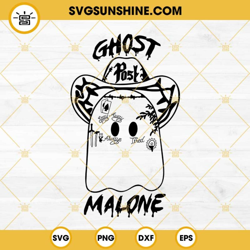 Ghost Mickey Malone SVG PNG, Cute Ghost Halloween SVG, Ghost Malone SVG