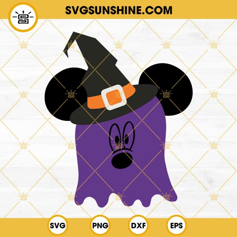 Mickey Mouse Ghost SVG, Ghost Witch Mouse Ears Halloween SVG, Disney ...